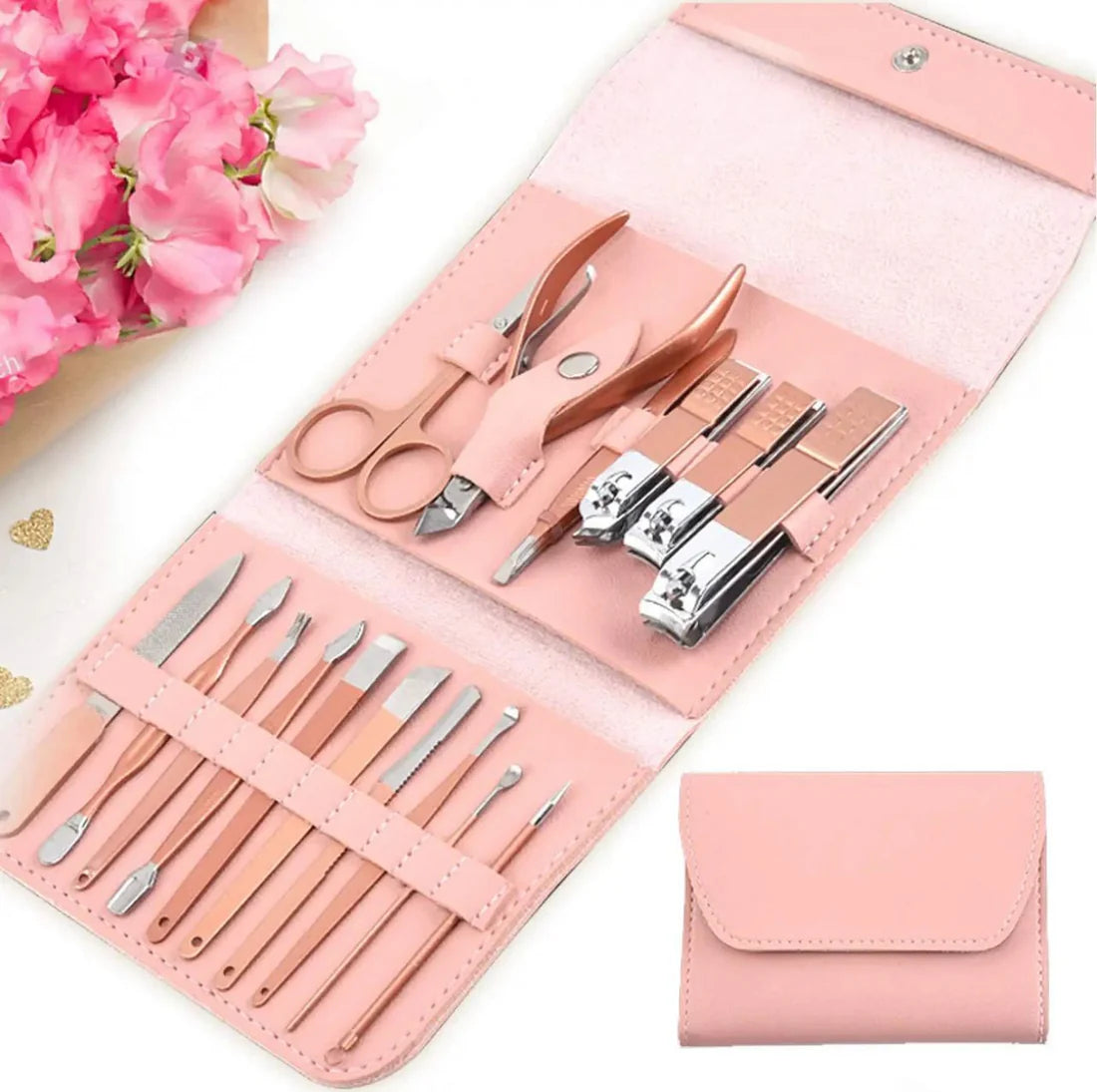 16pcs Professional Manicure & Pedicure Set – Nail Clippers, Cuticle Ni ...
